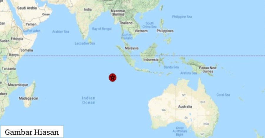 Gempa Bumi Sederhana Landa Selatan Lautan Hindi