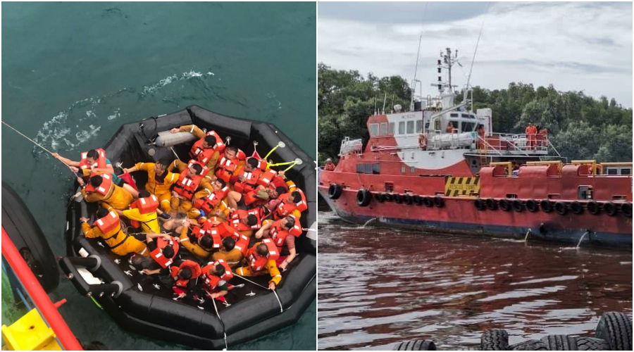 Semua Anak Kapal MV Dayang Topaz Selamat Tiba Di Pelabuhan Miri