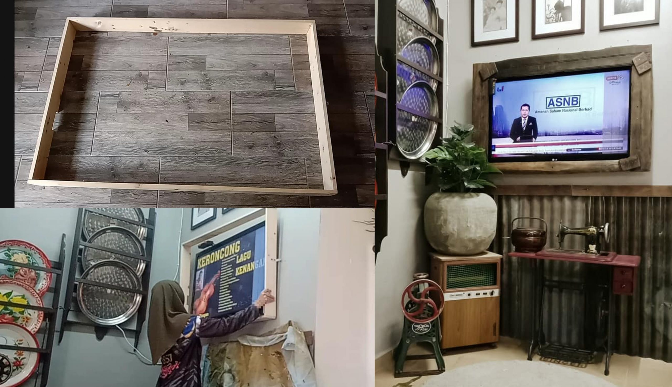 Kreatif, Akak Deco “Frame” Tv Guna Kayu Reban Ayam Arwah Mak, Abadikan ...
