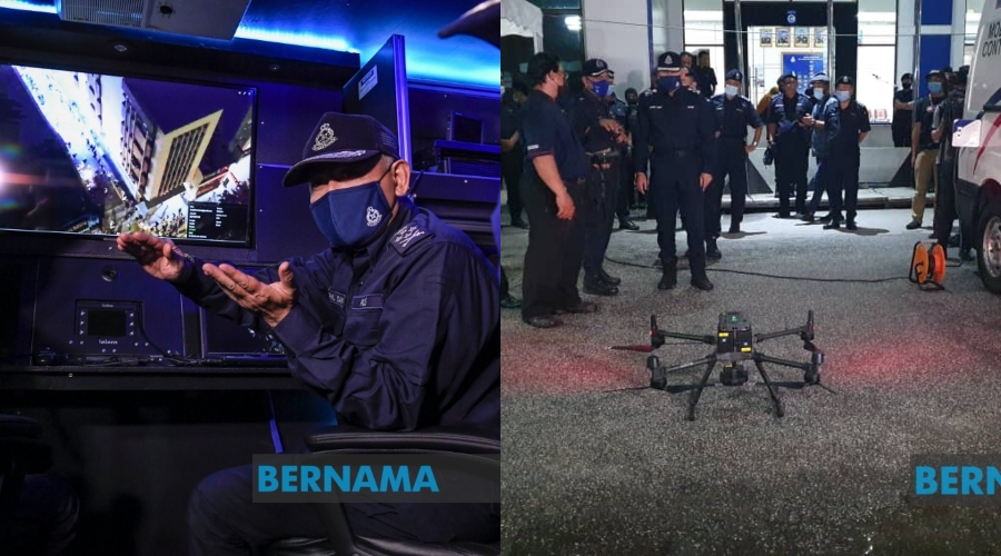 PDRM Guna Dron Pantau Pematuhan SOP Di Bazar Ramadan, Aidilfitri