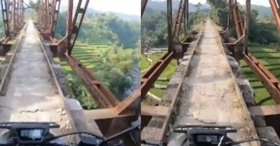 (Video) Senget Sikit Terus Bertukar ‘Alam’, Viral Jambatan Sempit ...