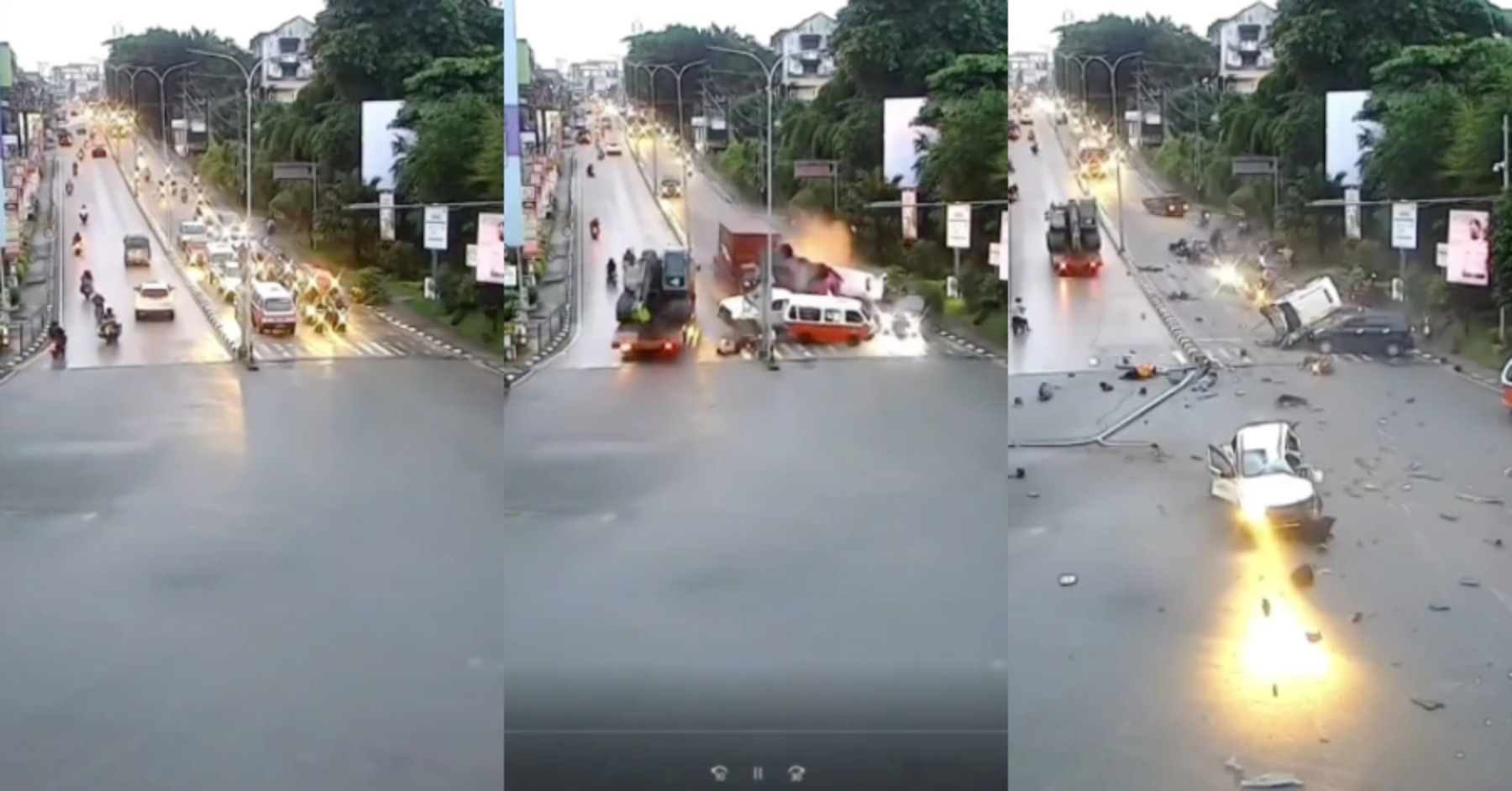 (Video) Empat Maut, 22 Mangsa Cedera Dirempuh Lori Kontena Di Indonesia