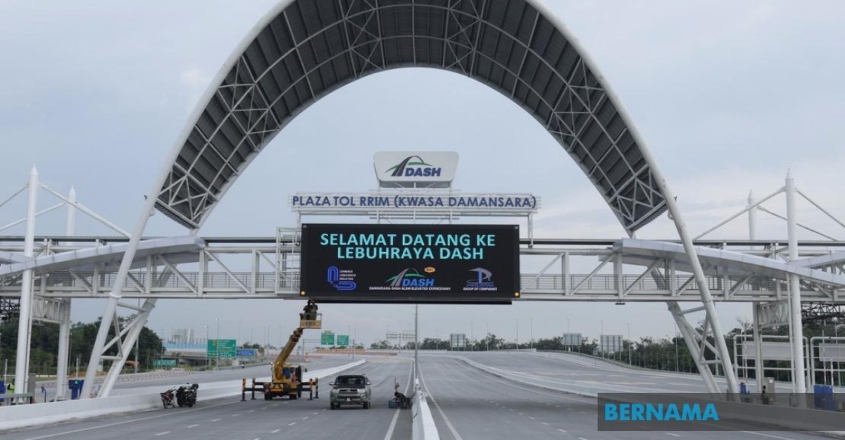 Rasmi, Lebuhraya DASH Dibuka 12.01 Tengah Malam Ini, Tol Percuma Sebulan