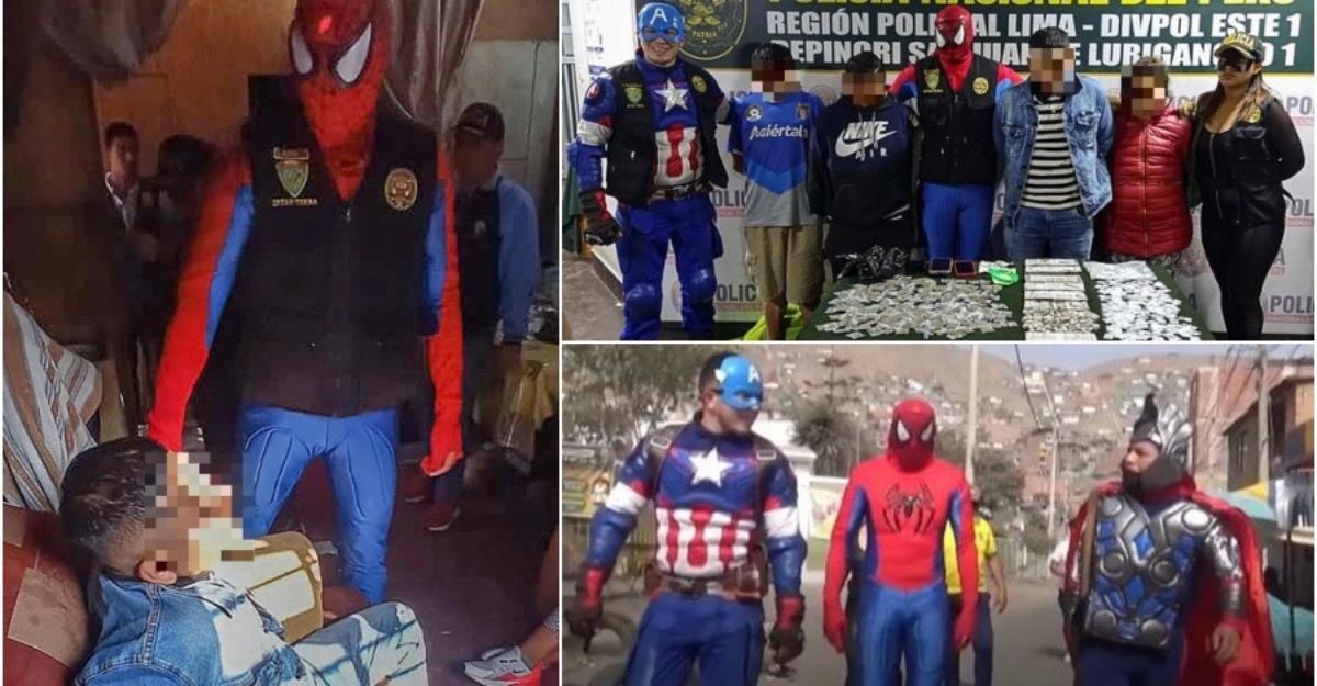 Polis Peru Menyamar Jadi Avengers, Guna Tukul Thor 'Tumbangkan' Tokan ...