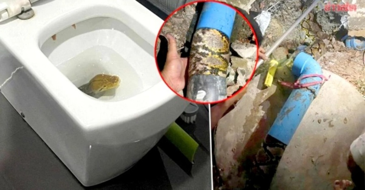 Ingatkan Tersumbat, Lelaki Tak Sangka Ular Sawa Tersekat Dalam Saluran ...