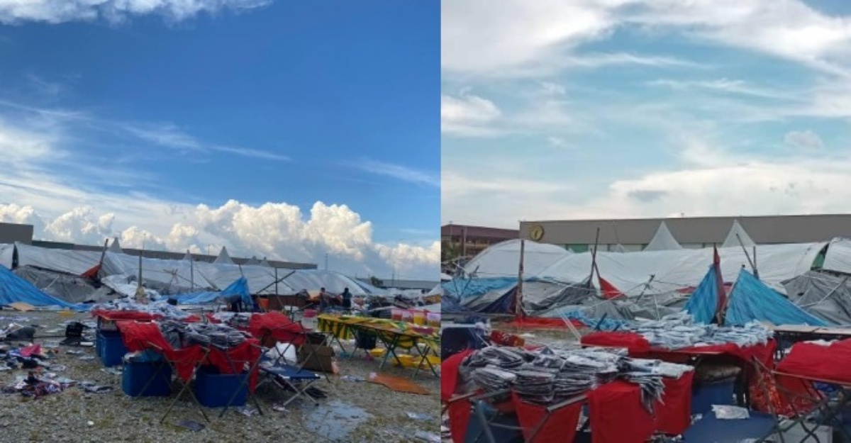 Gerai Tunggang Langgang, Viral Karnival Raya Padang Serai Dibadai Ribut