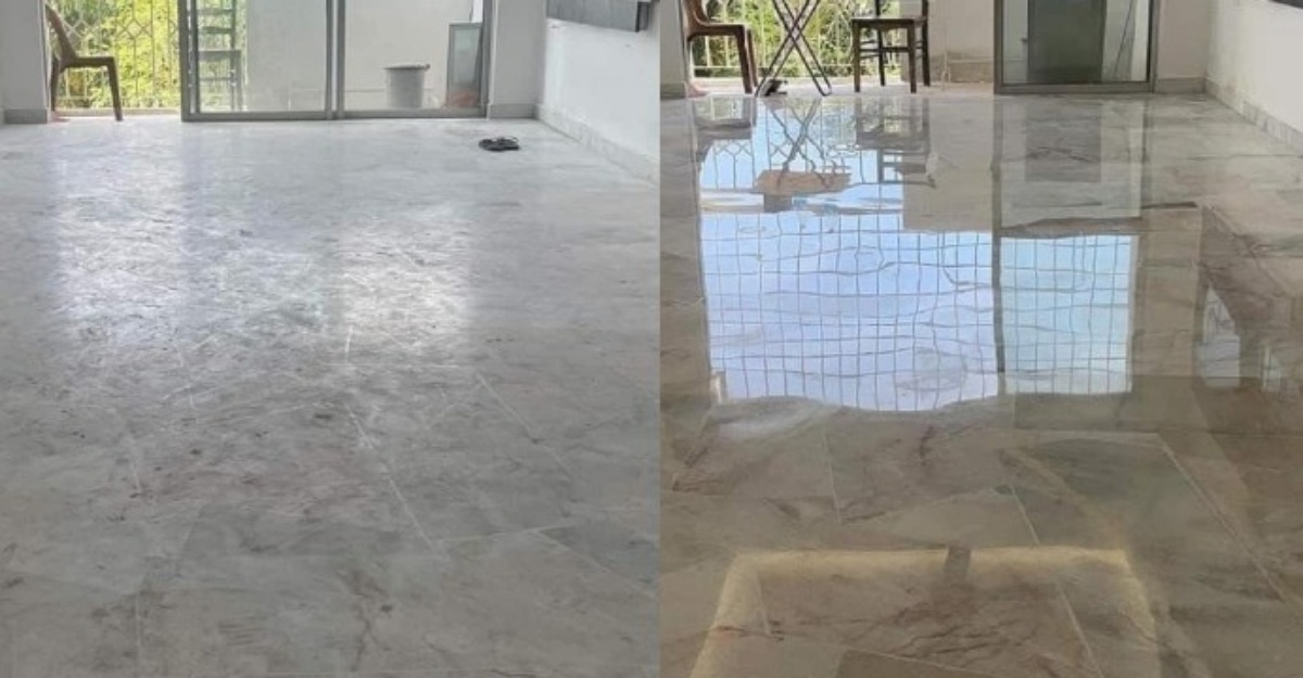 Tips Sental Lantai Sampai Berkilat, Hanya “Polish” & Guna Bahan Ni