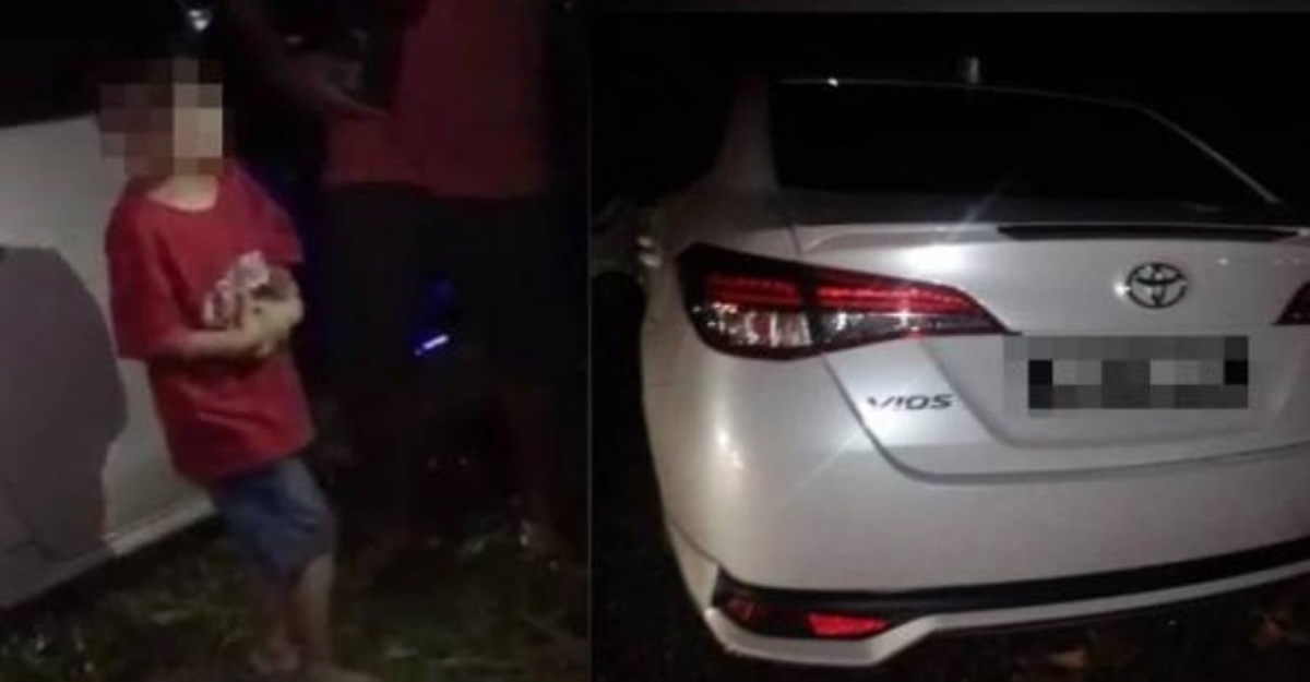 Budak 6 Tahun Pandu Kereta Bawa Adik Terbabas