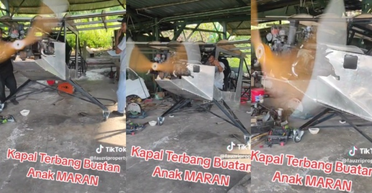 Hebat, Anak Maran Bina Kapal Terbang Dalam Bangsal Je