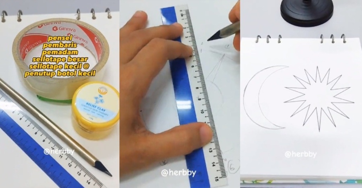 Guna "Sellotape" Je, Wanita Kongsi Cara Mudah Lukis Bulan Dan Bintang ...