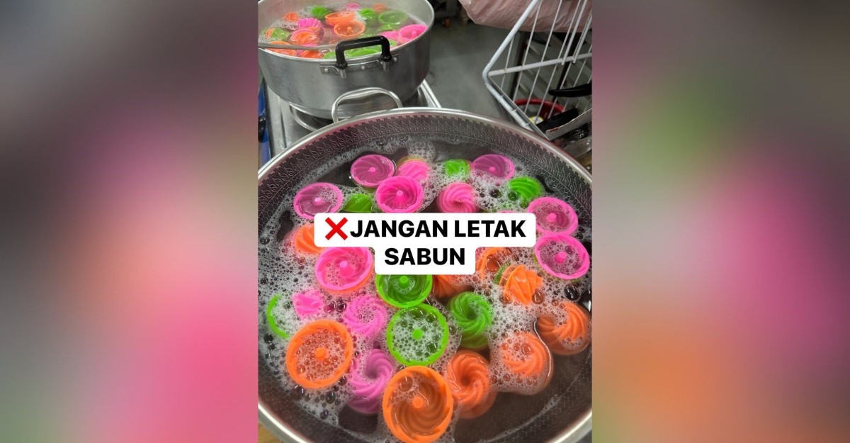 Elak Letak Sabun, Ini Cara Cuci Acuan Kuih Kaswi Guna Dua Bahan