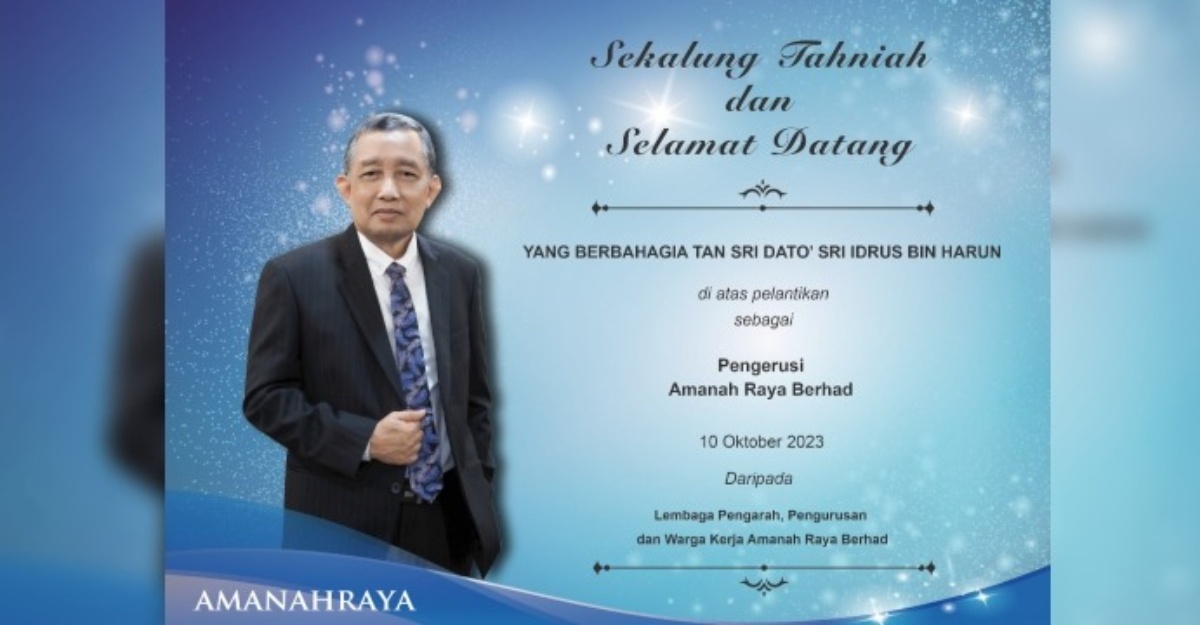 Idrus Harun Dilantik Sebagai Pengerusi Amanah Raya Baru