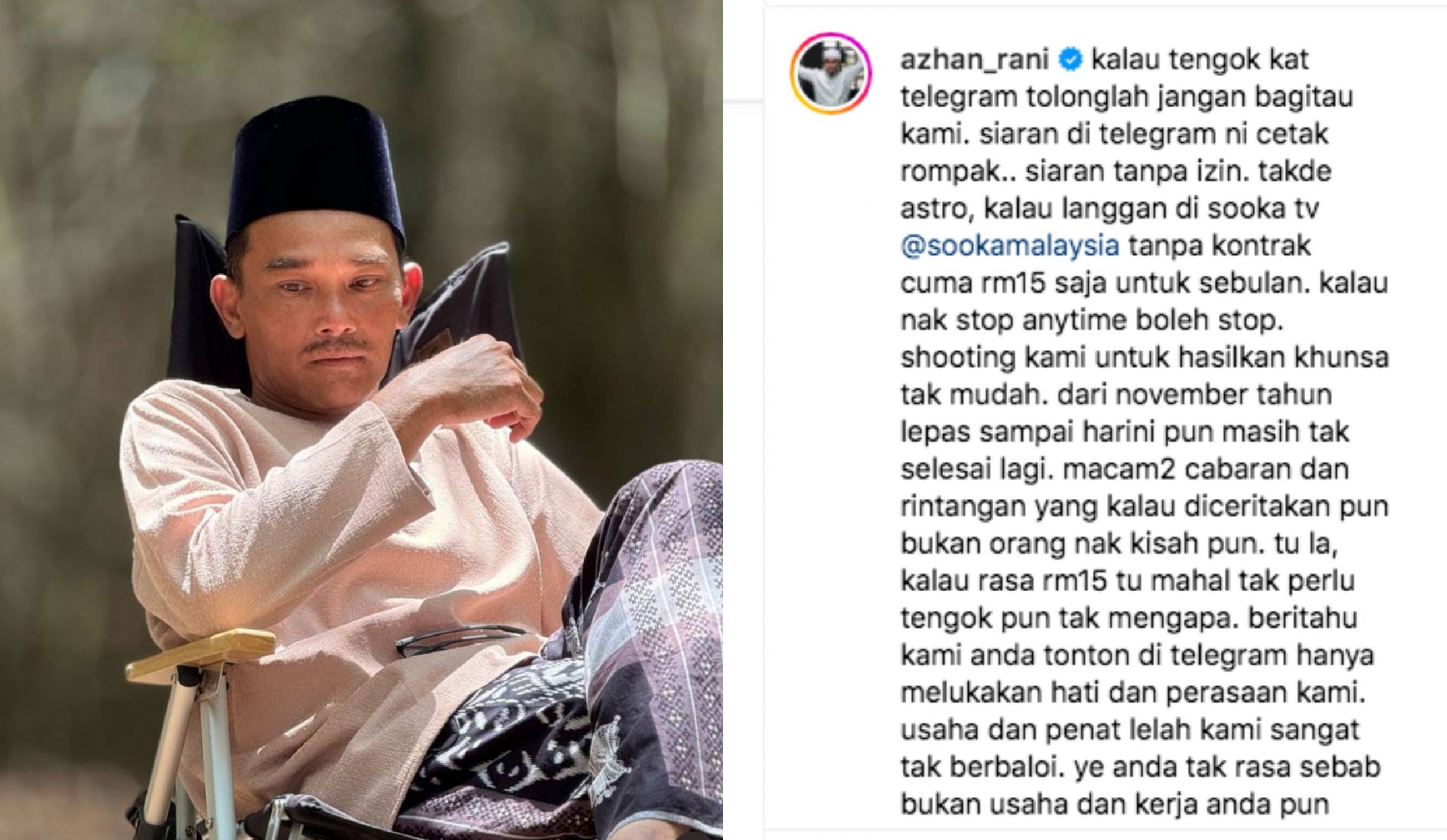 Azhan Rani Kesal Penonton Tengok Drama Khunsa Di Telegram, “Itu Cetak ...