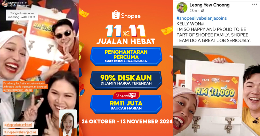 Ada Yang Dah Menang RM11k, ShopeeLive Tawar Baucar RM11 Juta & Diskaun 90% Dijamin Harga Terendah