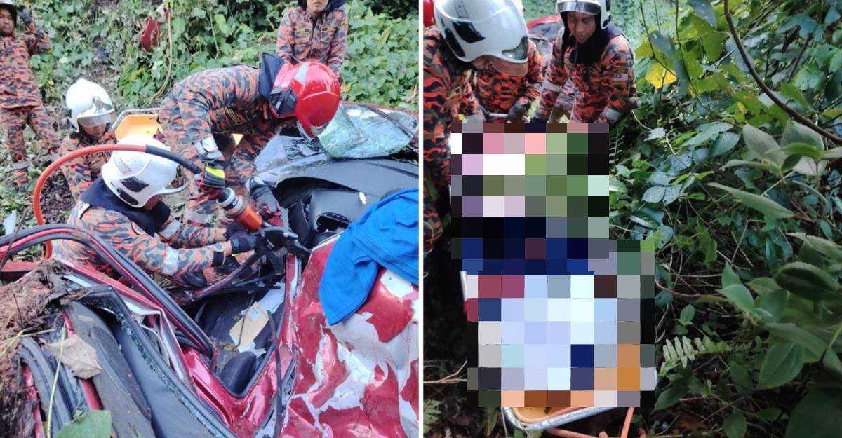 Pelajar Tingkatan Enam Maut Kereta Jatuh Gaung