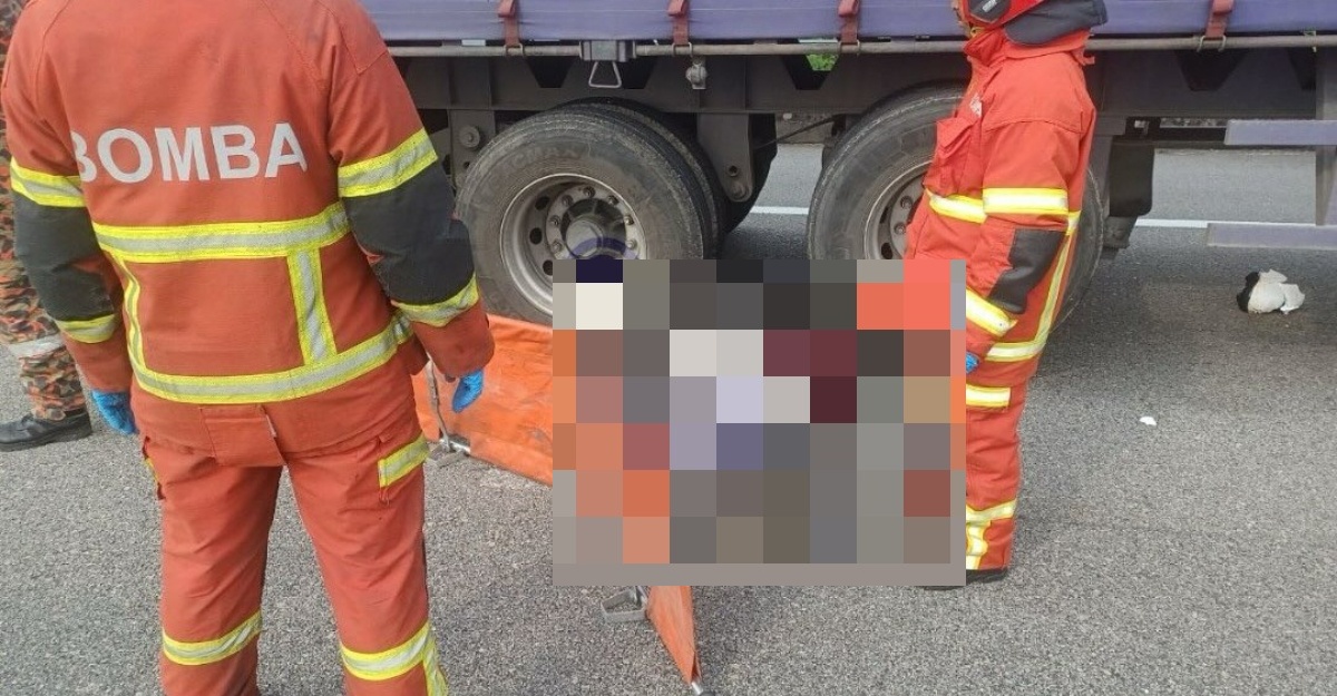 Penunggang Motosikal Berkuasa Tinggi Maut Digilis Treler Di PLUS